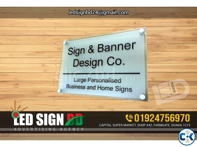 Glass Wall Nameplate UV Print Sticker Pasting for Indoor
